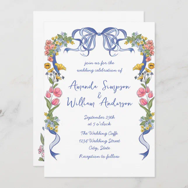 Funky Hand Drawn Scribble Retro Wedding QR code Invitation | Zazzle