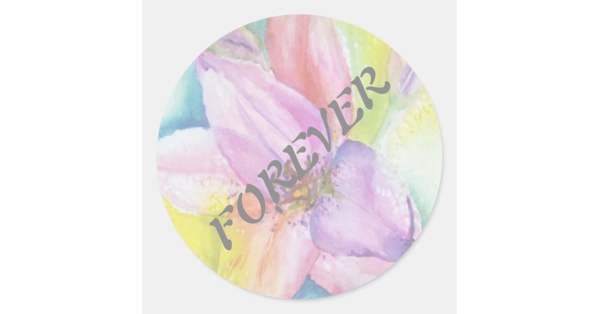 FUNKY NEON LILY WEDDING STICKERS | Zazzle