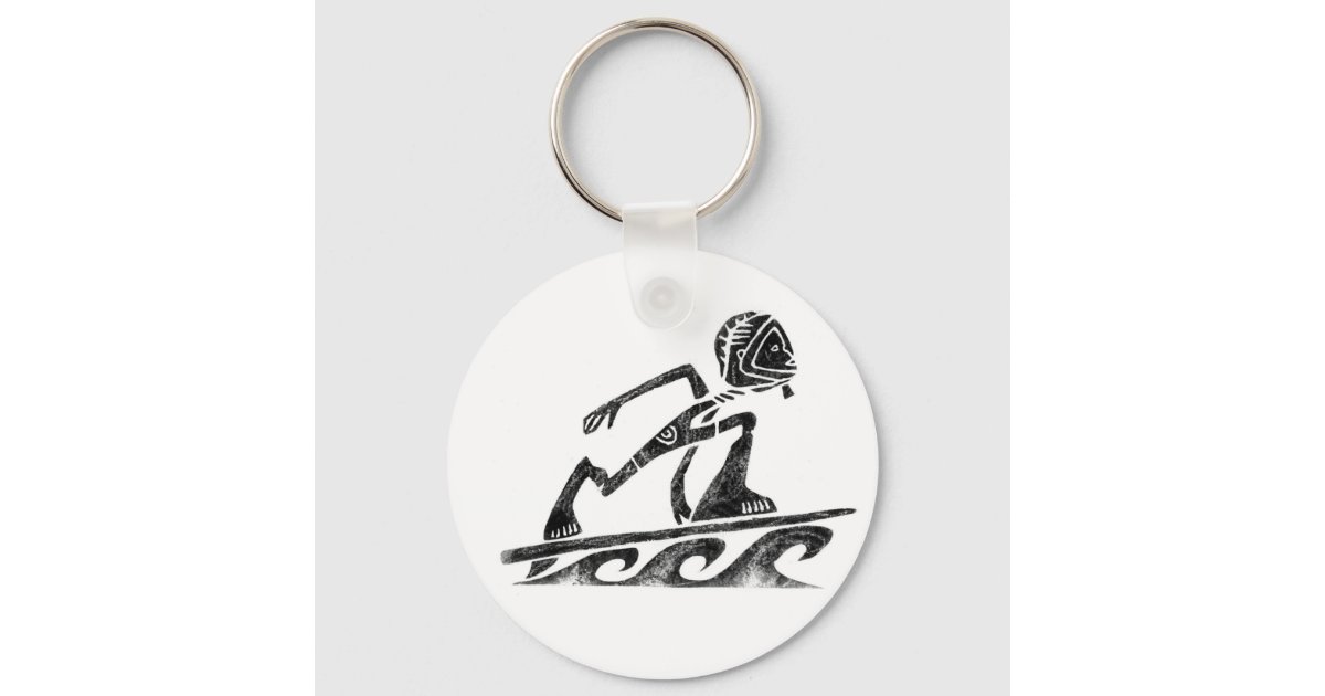 Funky Surfer Key Ring | Zazzle