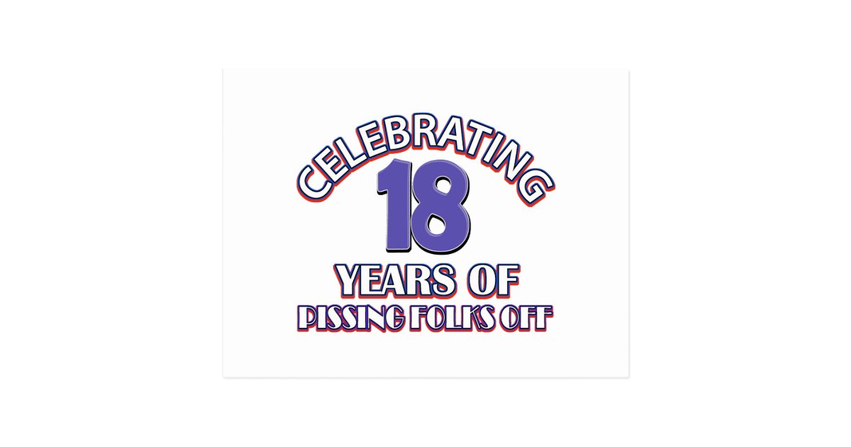 FUNNY 18 year birthday designs Postcard | Zazzle.co.uk