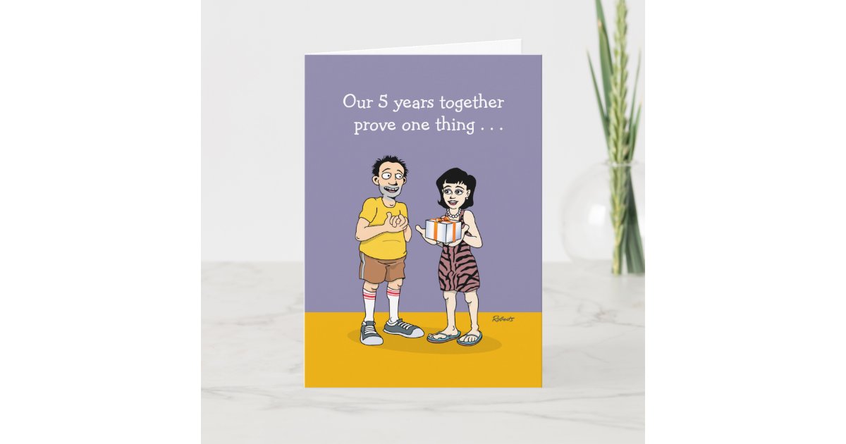 Funny 5th Anniversary Card Zazzle co uk Funny 5th Anniversary Card Zazzle co uk