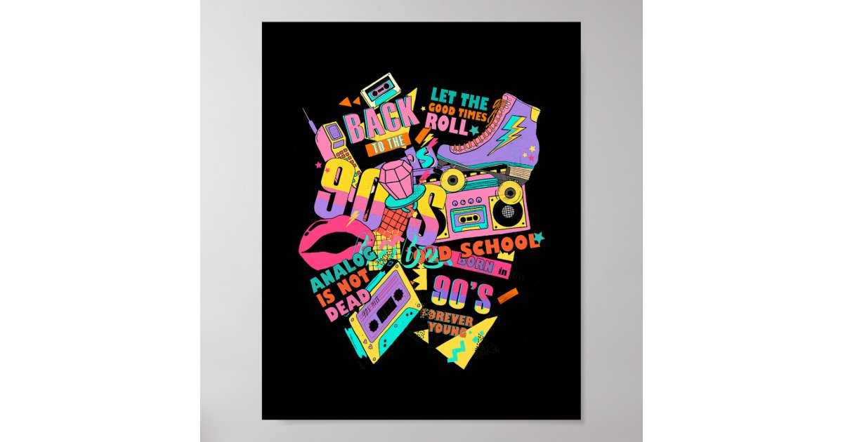 Funny 90s Theme Outfit Vintage Retro 90s Graphic Poster | Zazzle