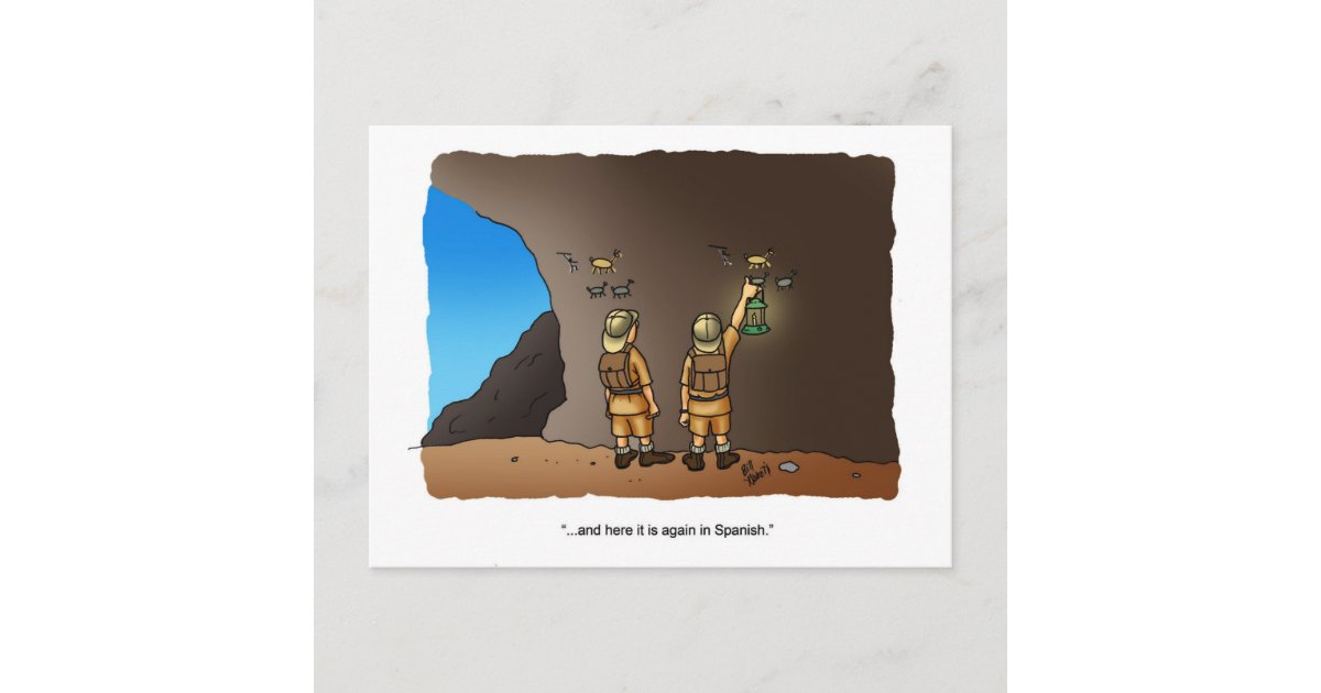 Funny Archaeologist Humour Cave Drawings Postcard | Zazzle