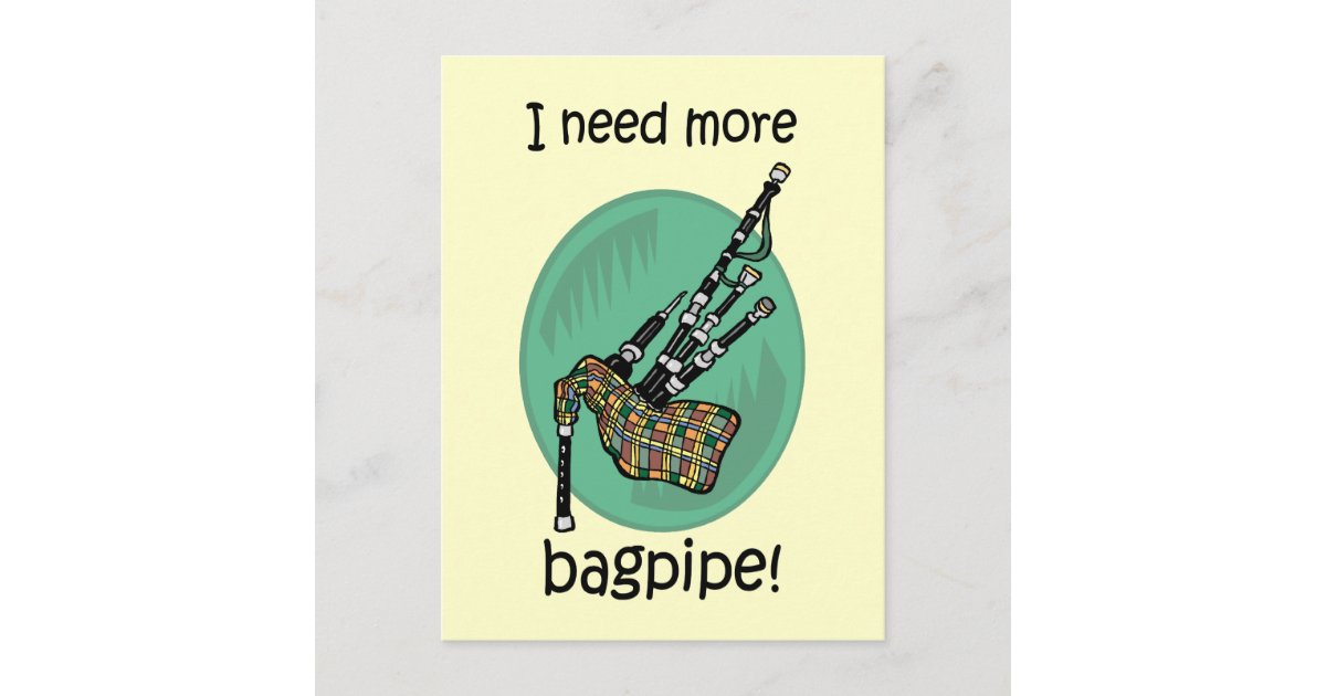 Funny bagpipe postcard | Zazzle