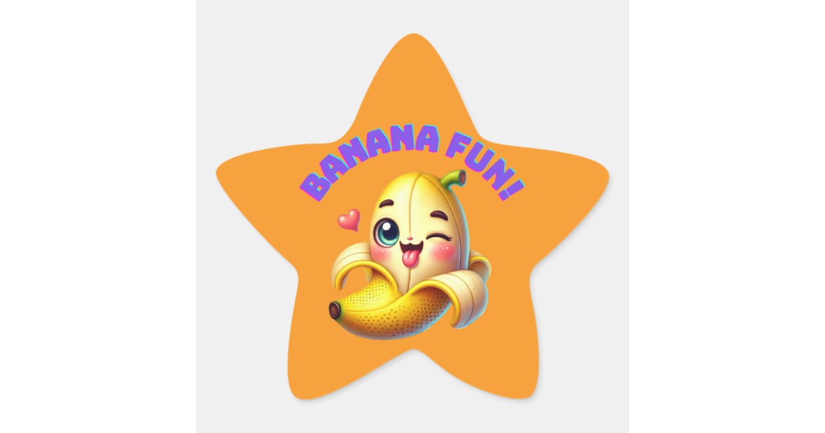 Funny Banana Winking Design for Fun and Playful Gi Star Sticker | Zazzle