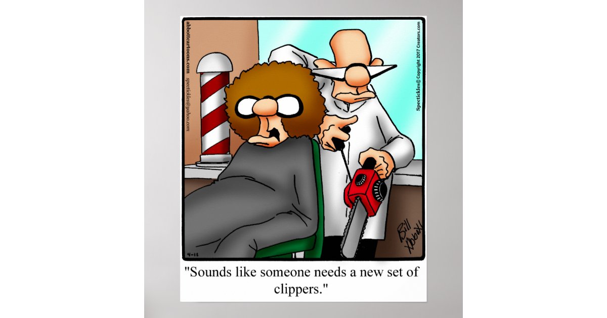 Funny Barbershop Humour Poster | Zazzle