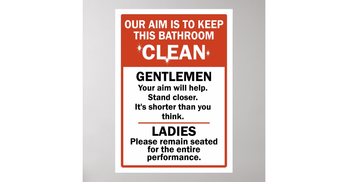 Funny Bathroom Etiquette Poster | Zazzle