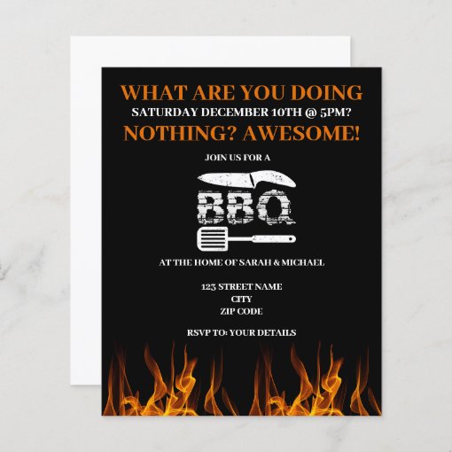Funny BBQ Backyard Party Invitation | Zazzle
