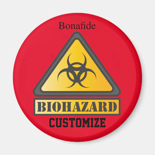 Funny Biohazard Warning Sign Thunder_Cove Magnet | Zazzle