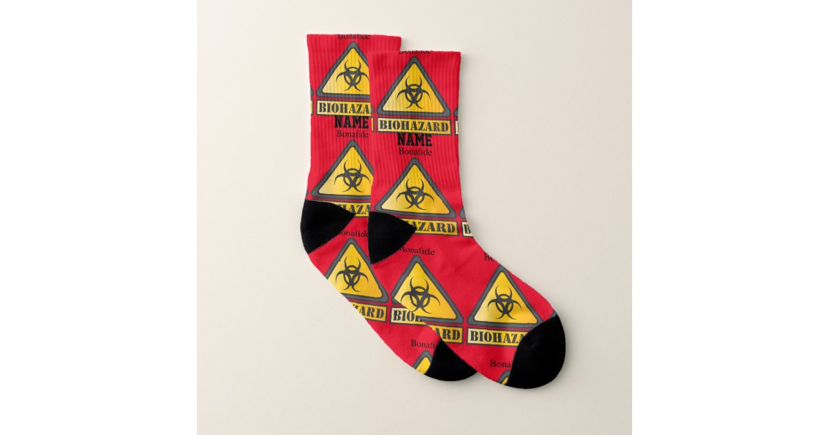 Funny Biohazard Warning SignThunder_Cove Socks | Zazzle