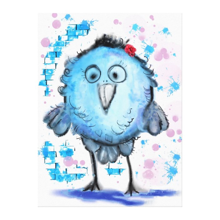 Funny Bird - Watercolor Canvas Print | Zazzle.co.uk