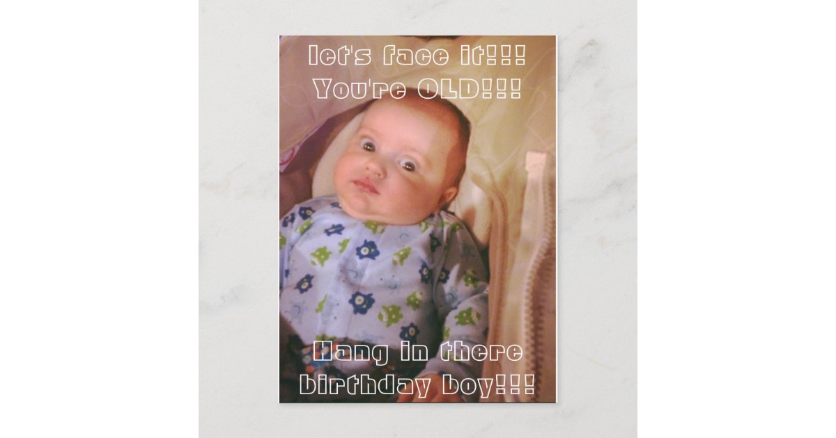 Funny birthday card-over the hill postcard | Zazzle