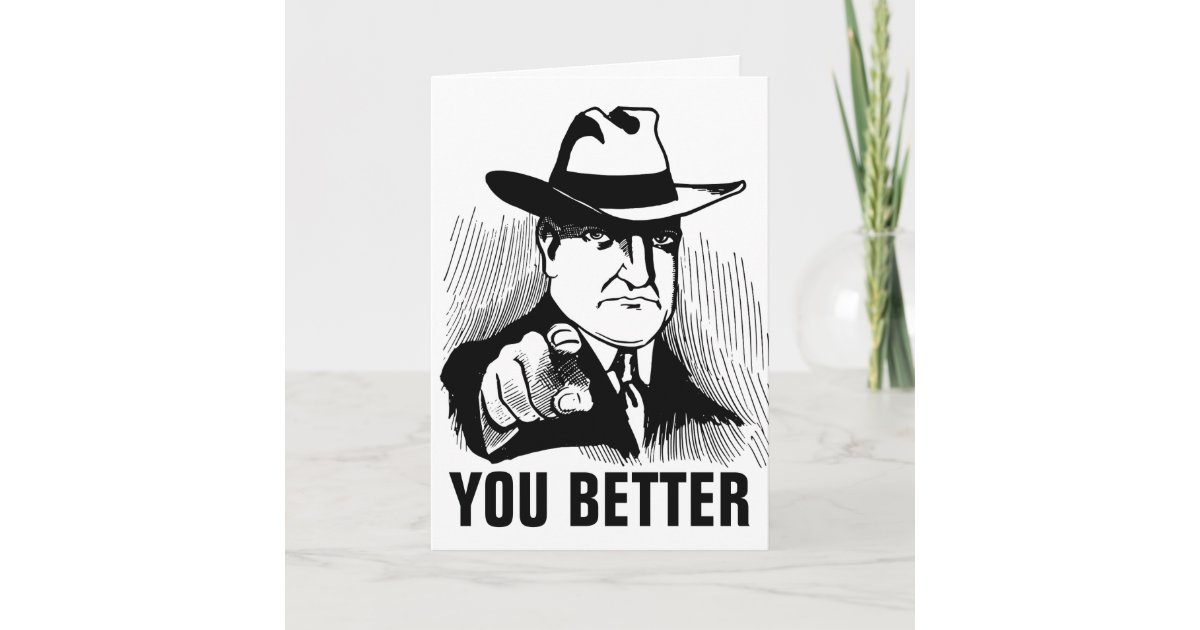 Funny Birthday Cards, GANGSTER MAFIA GUY Card | Zazzle