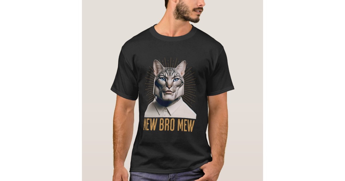 Funny Bootleg Mewing Cat Looksmaxxing Meme Mew Bro T-Shirt | Zazzle
