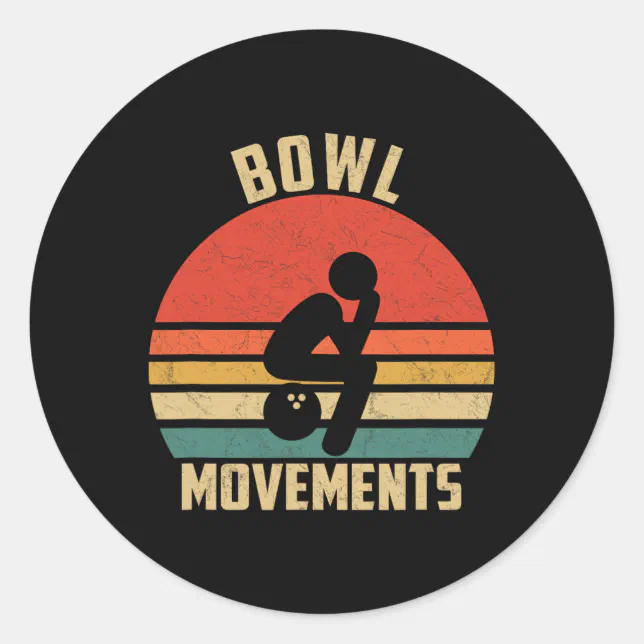 Funny Bowling Vintage Retro Bowl Movements Bowlers Classic Round ...