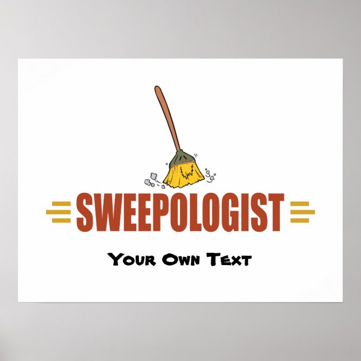 Funny Broom Sweeping Poster | Zazzle.co.uk