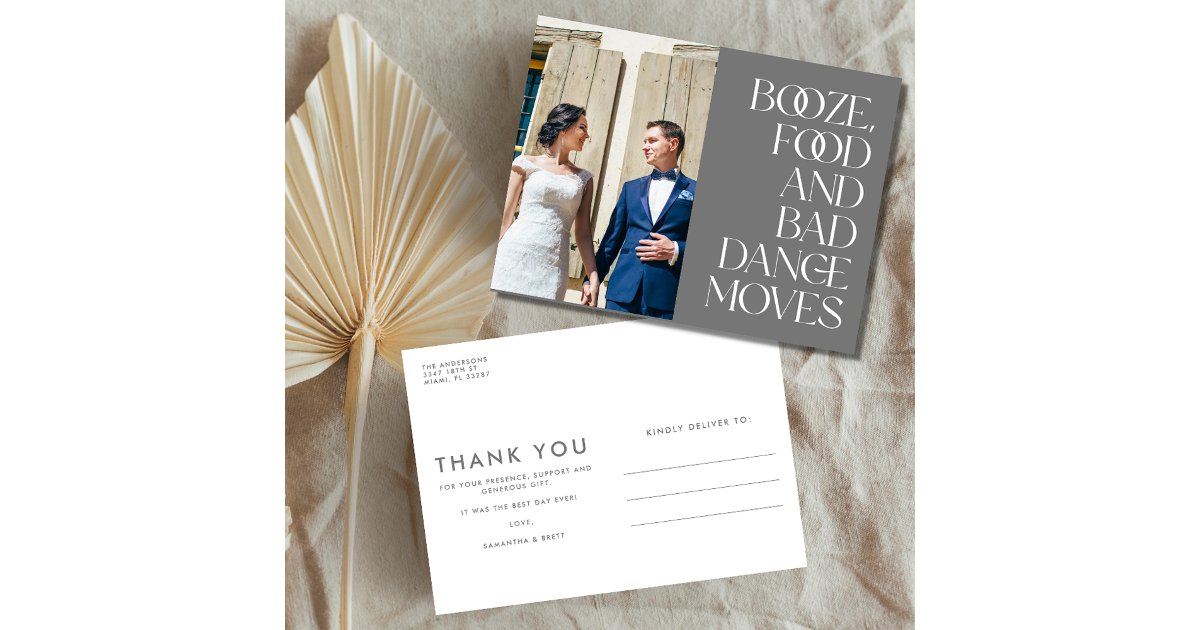 Funny Budget Wedding Thank You Postcard | Zazzle