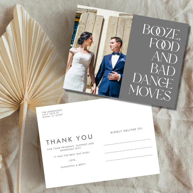 Funny Budget Wedding Thank You Postcard | Zazzle