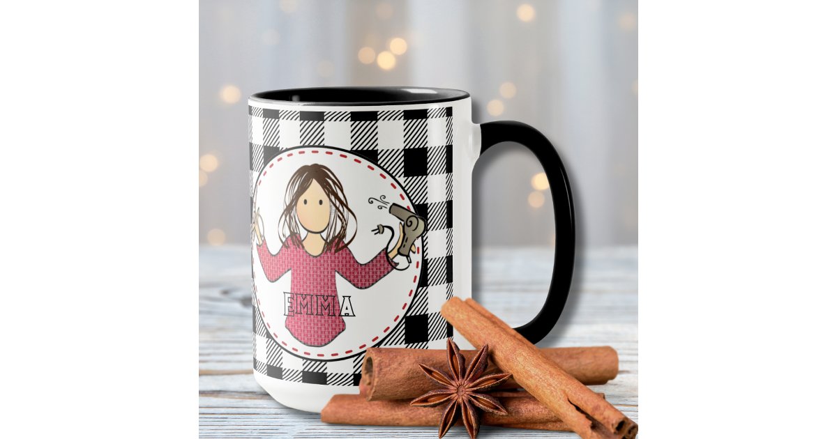Funny Cartoon Hairdresser Stylist Christmas Gift Mug | Zazzle