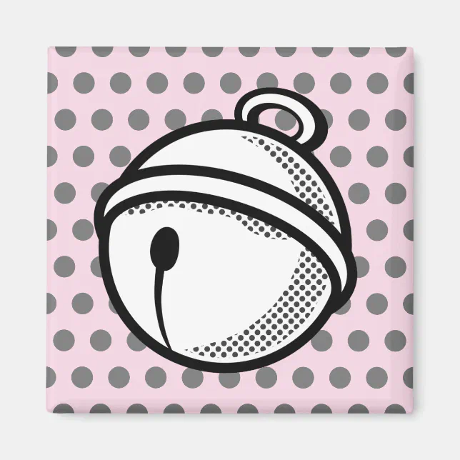 Funny Cartoon Pink Black White Cat Bell Pop Art Magnet | Zazzle