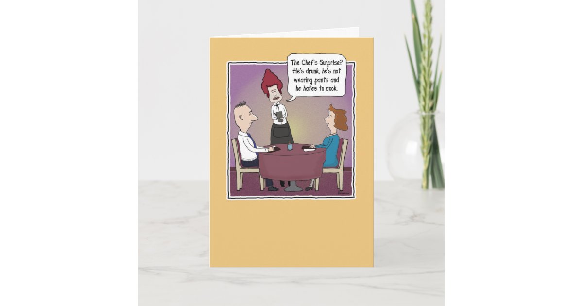 Funny Chef's Surprise Birthday Card | Zazzle.co.uk