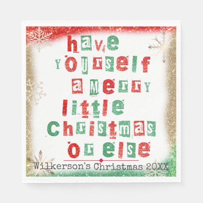 Funny Christmas Ransom Note from Santa Claus Napkin | Zazzle.co.uk
