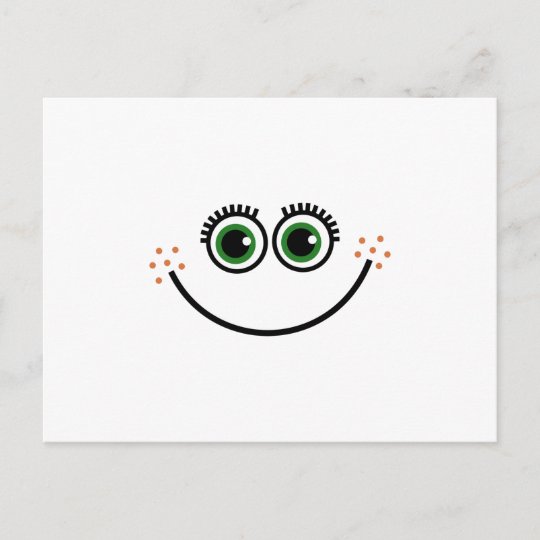 Funny Comic Cartoon Expressive Happy Freckle Face Postcard | Zazzle.co.uk