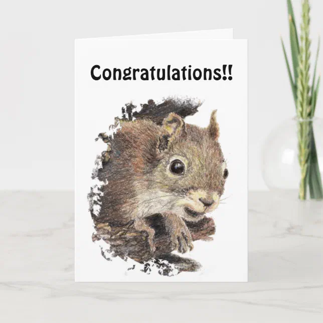 Funny Congratulations with Cute Squirrel Animal Card | Zazzle