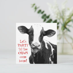 Funny Cow Bachelorette Party or Girl's Night Out Invitation | Zazzle