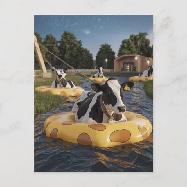 Funny Cows on a Float Trip Postcard | Zazzle