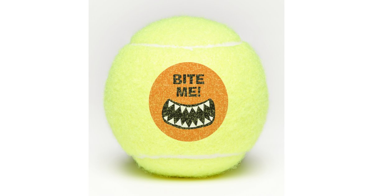 Funny custom tennis balls with monster teeth | Zazzle