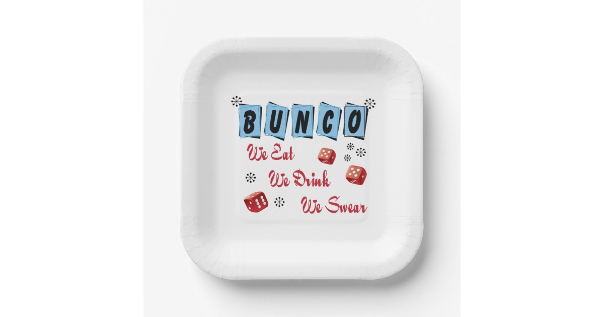 Funny Dice Girls Night Out Bunco Paper Plate | Zazzle