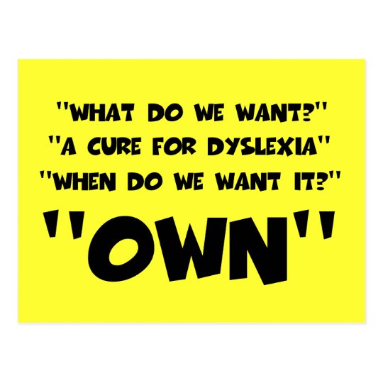Funny dyslexic postcard | Zazzle.co.uk