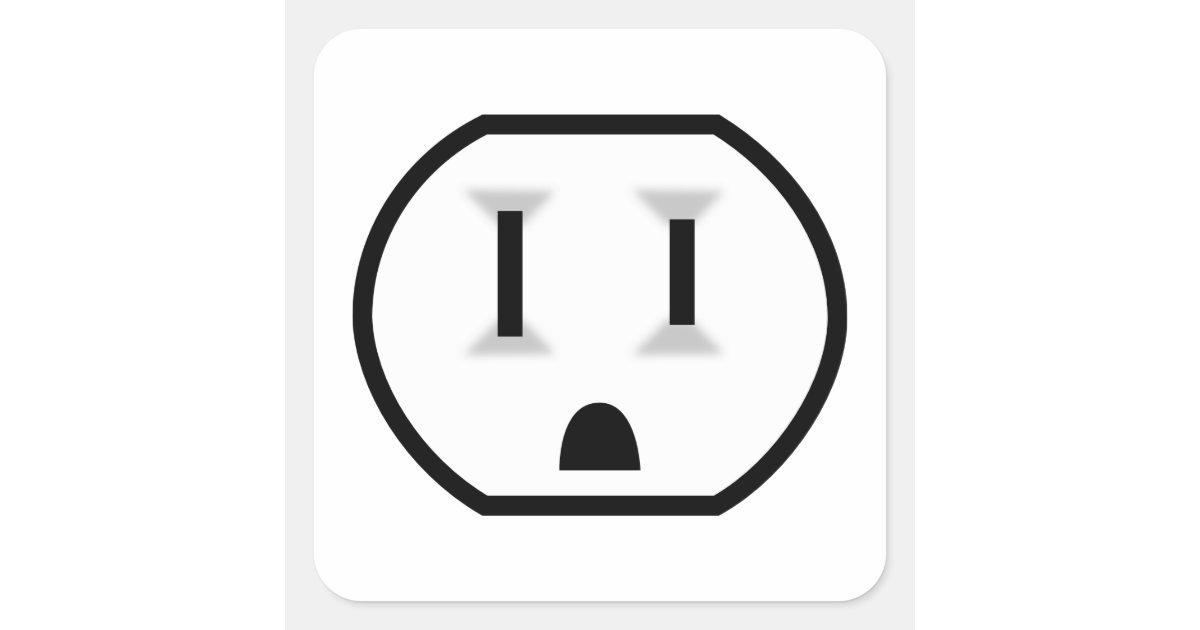 Funny Electrical Outlet Square Sticker | Zazzle