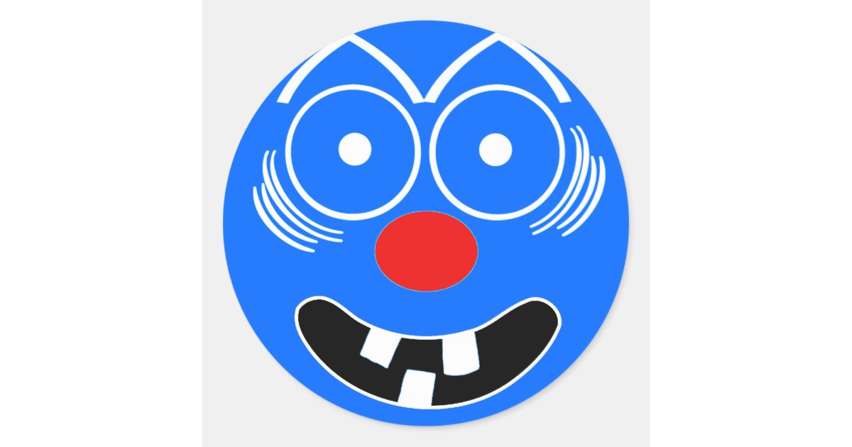 Funny Face Classic Round Sticker | Zazzle