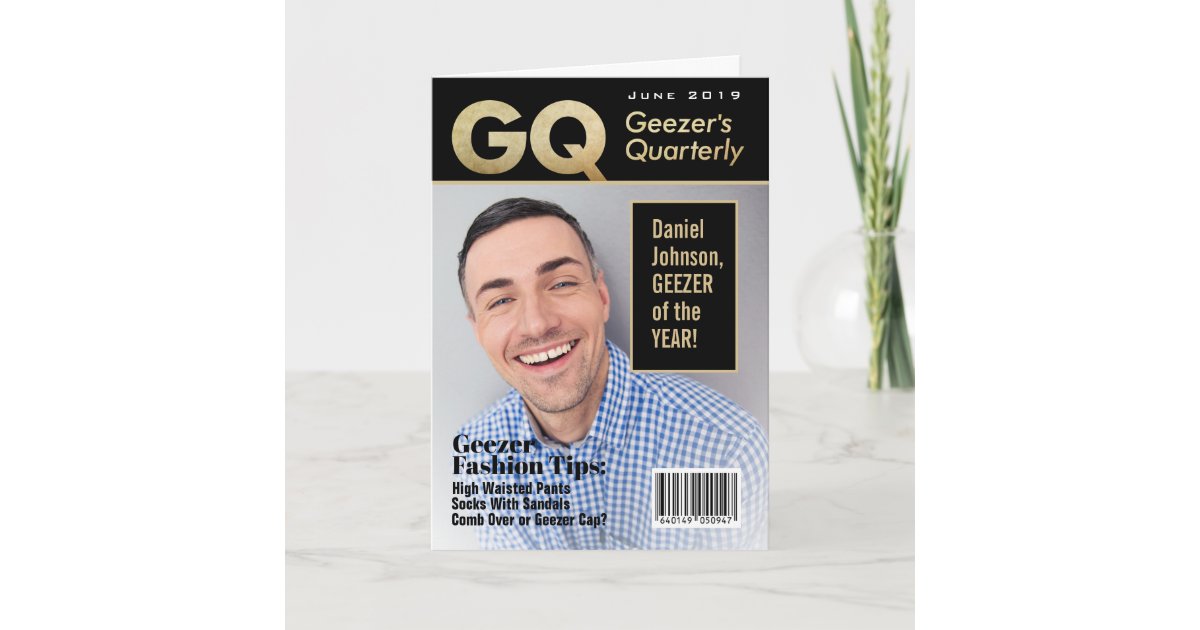 Funny Fake Geezers Magazine Cover Photo Card | Zazzle