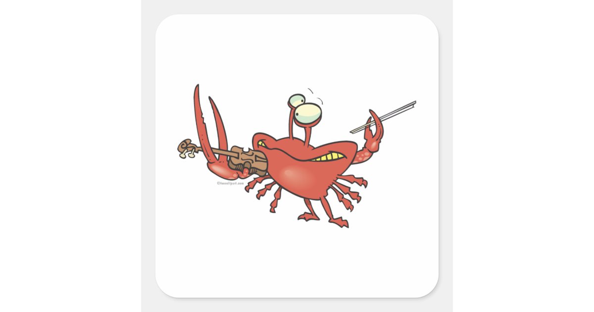 funny fiddler crab cartoon square sticker | Zazzle