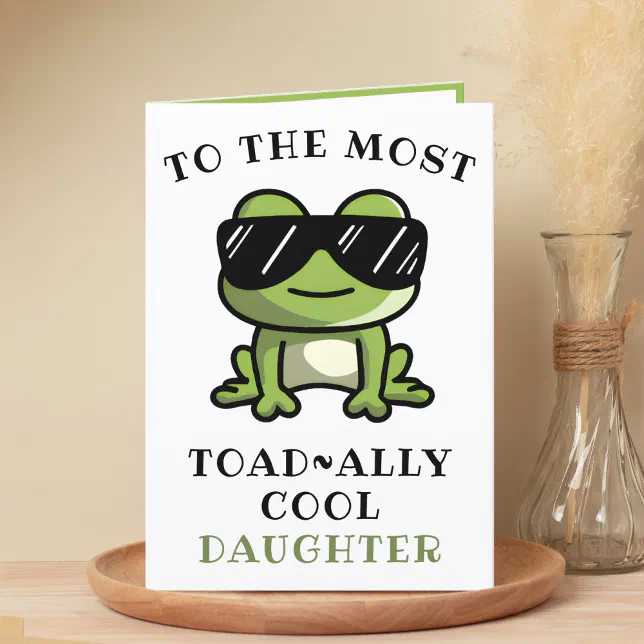 Funny Frog Toad Cool Daughter Happy Birthday Thank You Card | Zazzle