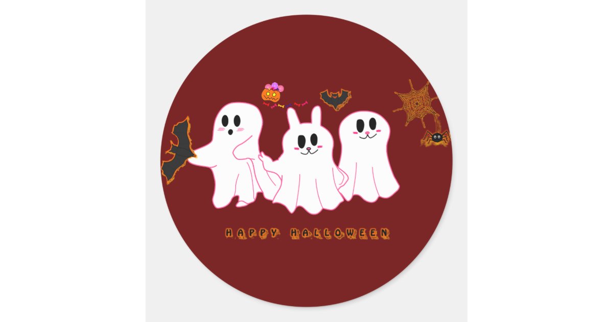 Funny Ghosts Posing For A Picture | Sticker | Zazzle