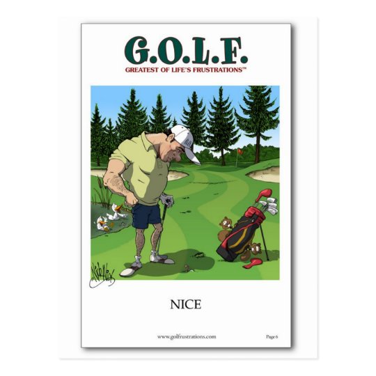Funny golf image postcard | Zazzle.co.uk