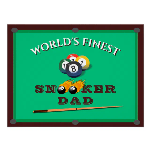 Funny Green Pool Table Snooker Dad Father's Day Poster | Zazzle
