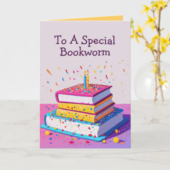 Funny Happy Birthday Card for Bookworm Readers | Zazzle