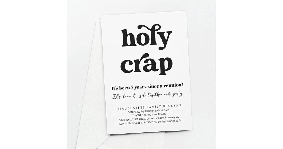 Funny Holy Crap Family Reunion Invitation | Zazzle