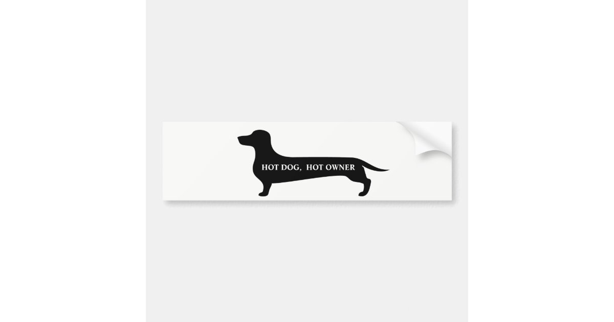 Funny Hot dog, hot owner dachshund bumpersticker Bumper Sticker | Zazzle