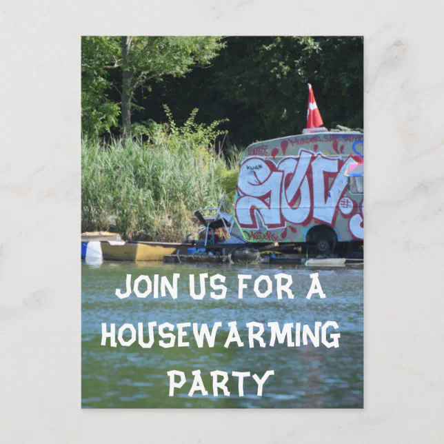 Funny House Warming Party Invitation Postcard | Zazzle