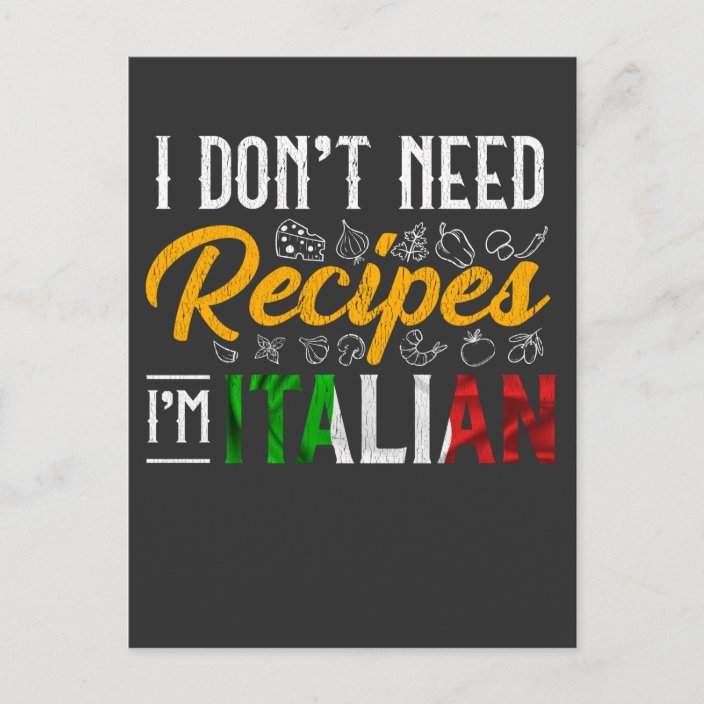 Funny Italian Cook Gift Culinary Kitchen Humour Postcard | Zazzle