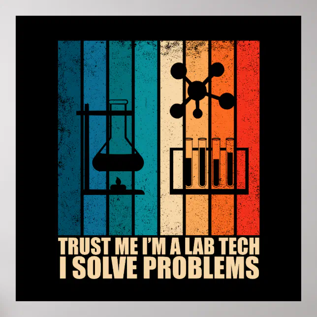 Funny lab tech vintage laboratory technician humou poster | Zazzle