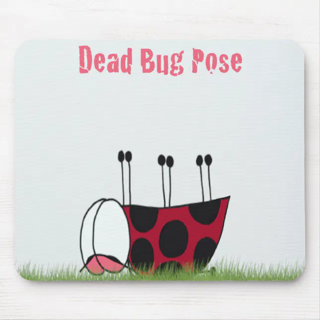 Funny Ladybug Dead Bug Yoga Pose Mouse Mat | Zazzle