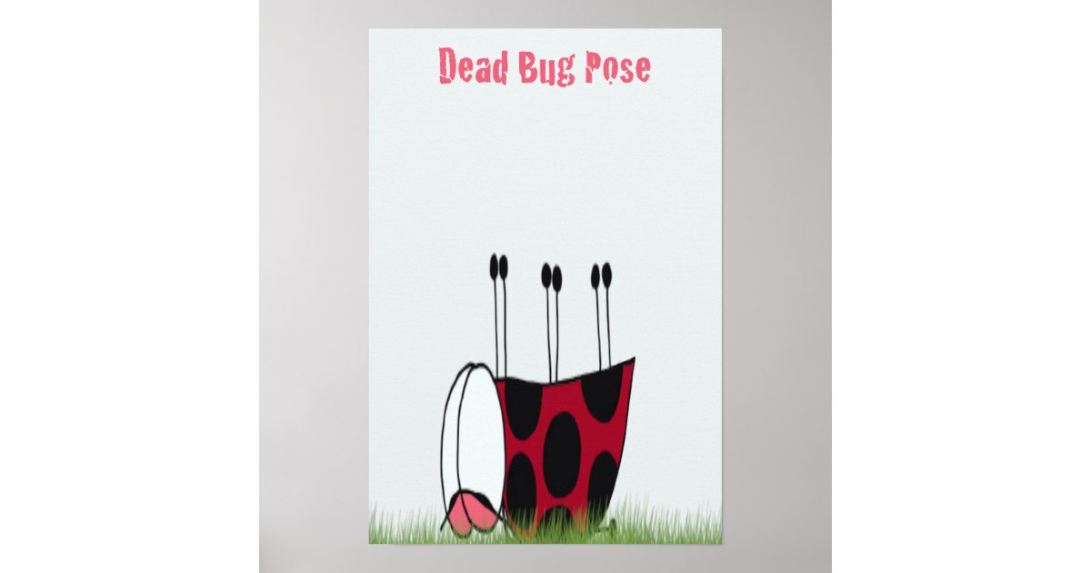 Funny Ladybug Dead Bug Yoga Pose Poster | Zazzle