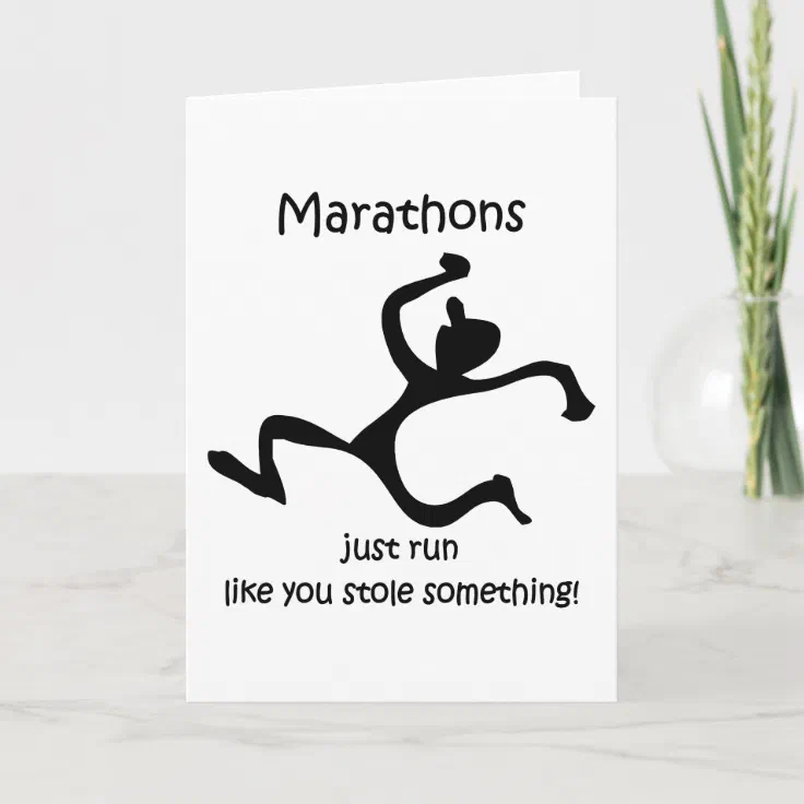 Funny marathon card | Zazzle